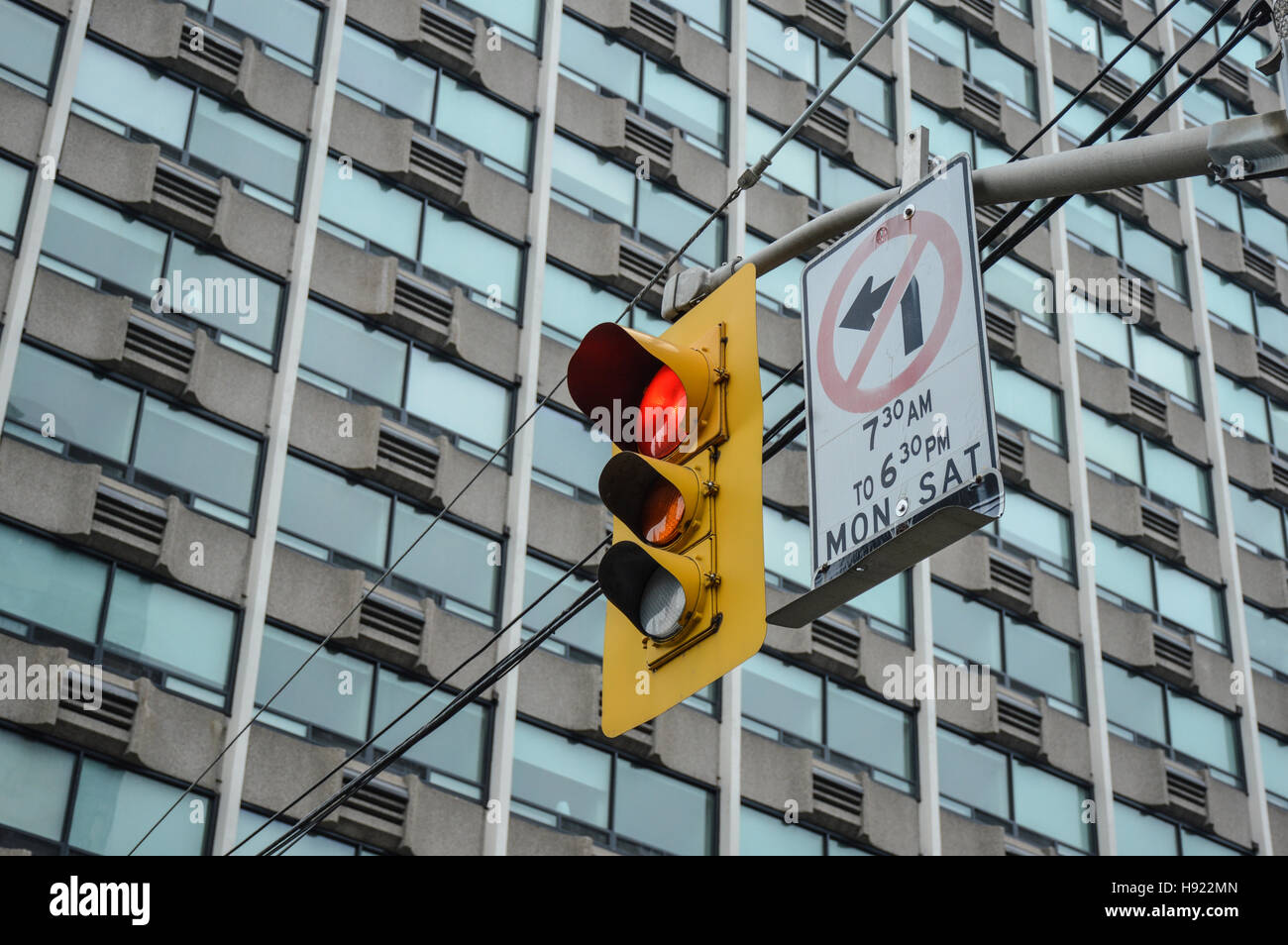 Traffic light Toronto downtown. Red light Stock Photo - Alamy