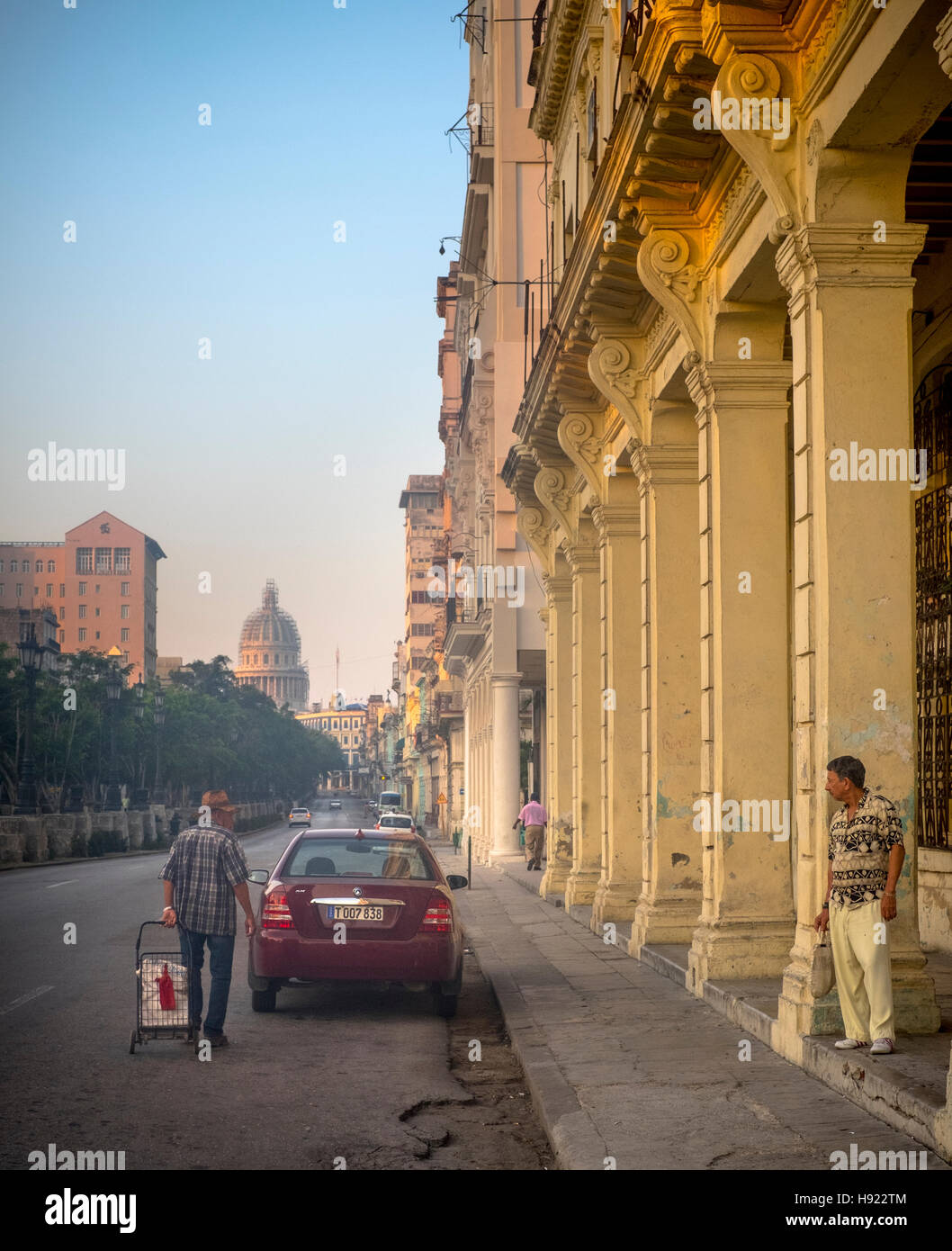 Havana, Cuba: Street scene along the Prado in Old Havana Stock Photo ...