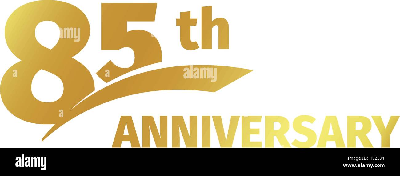 Isolated abstract golden 85th anniversary logo on white background. 85 ...