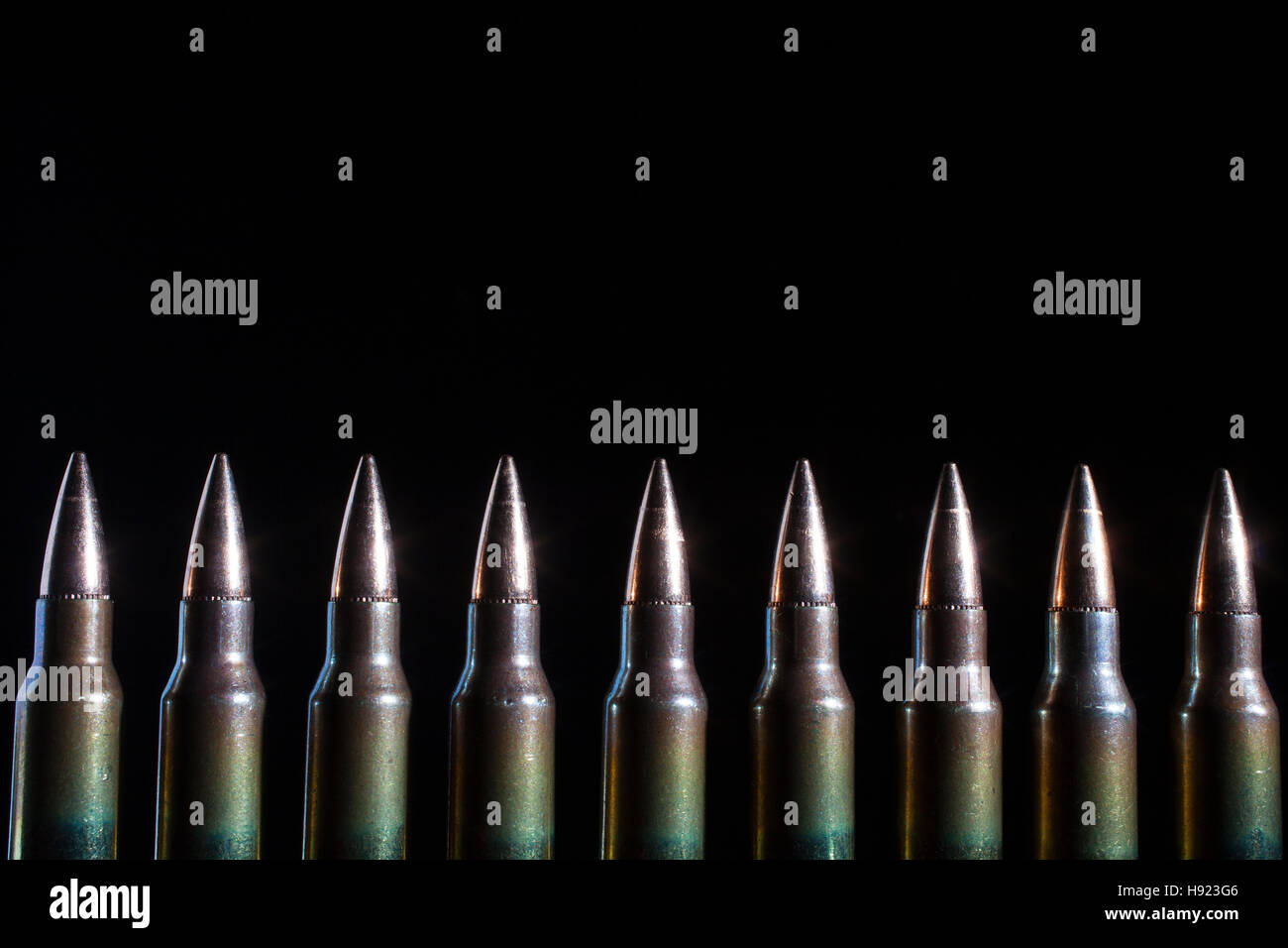 Group of cartridges with steel inserts in the bullets Stock Photo - Alamy