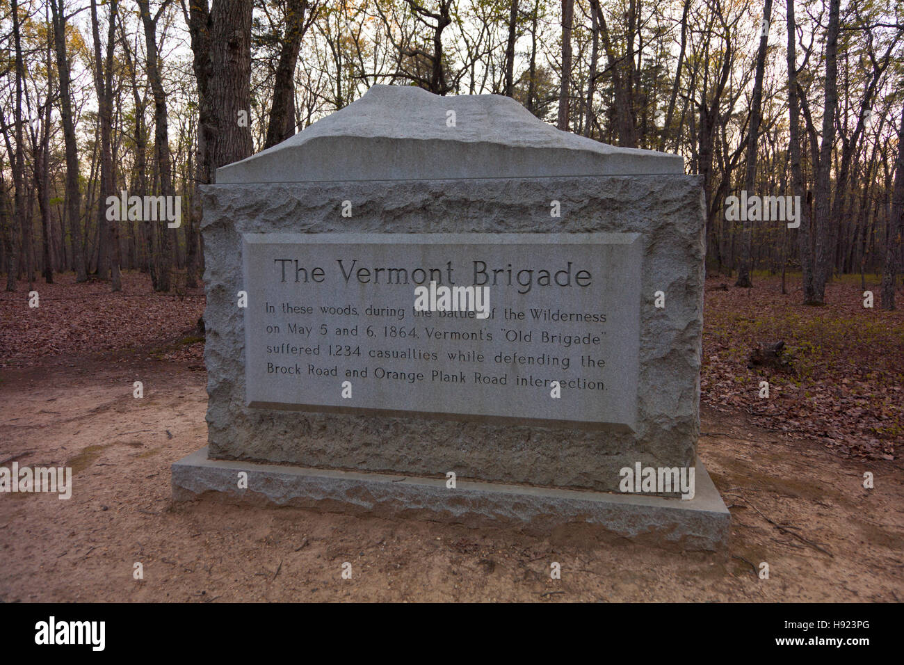 Vermont Brigade monument at Wilderness, Virginia Stock Photo - Alamy
