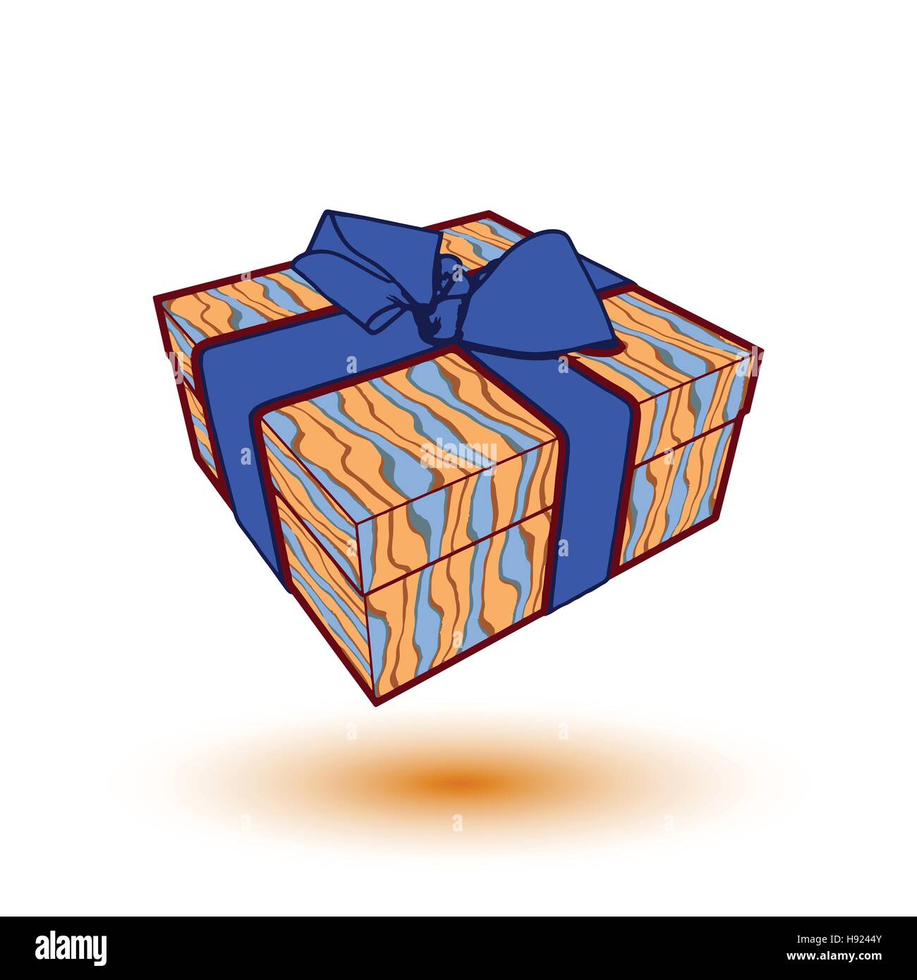 gift box present with blue bow and ribbon. EPS10 Vector illustration ...