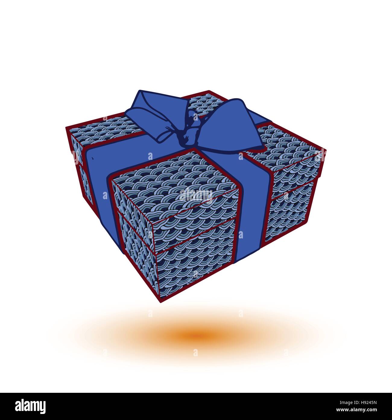gift box present with blue bow and ribbon. EPS10 Vector illustration ...