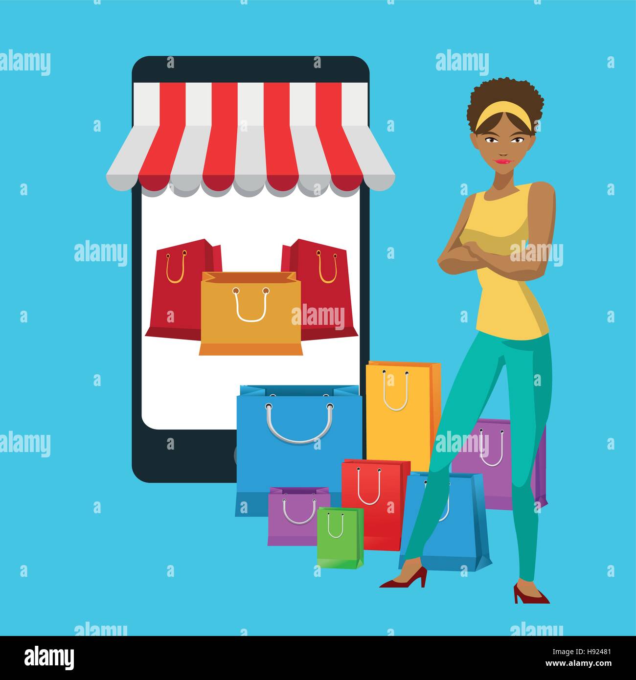 Smartphone and shopping design Stock Vector Image & Art - Alamy