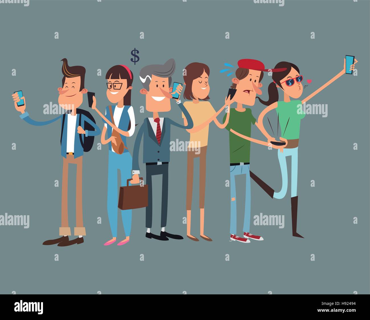 Cartoon and mobile lifestyle design Stock Vector Image & Art - Alamy