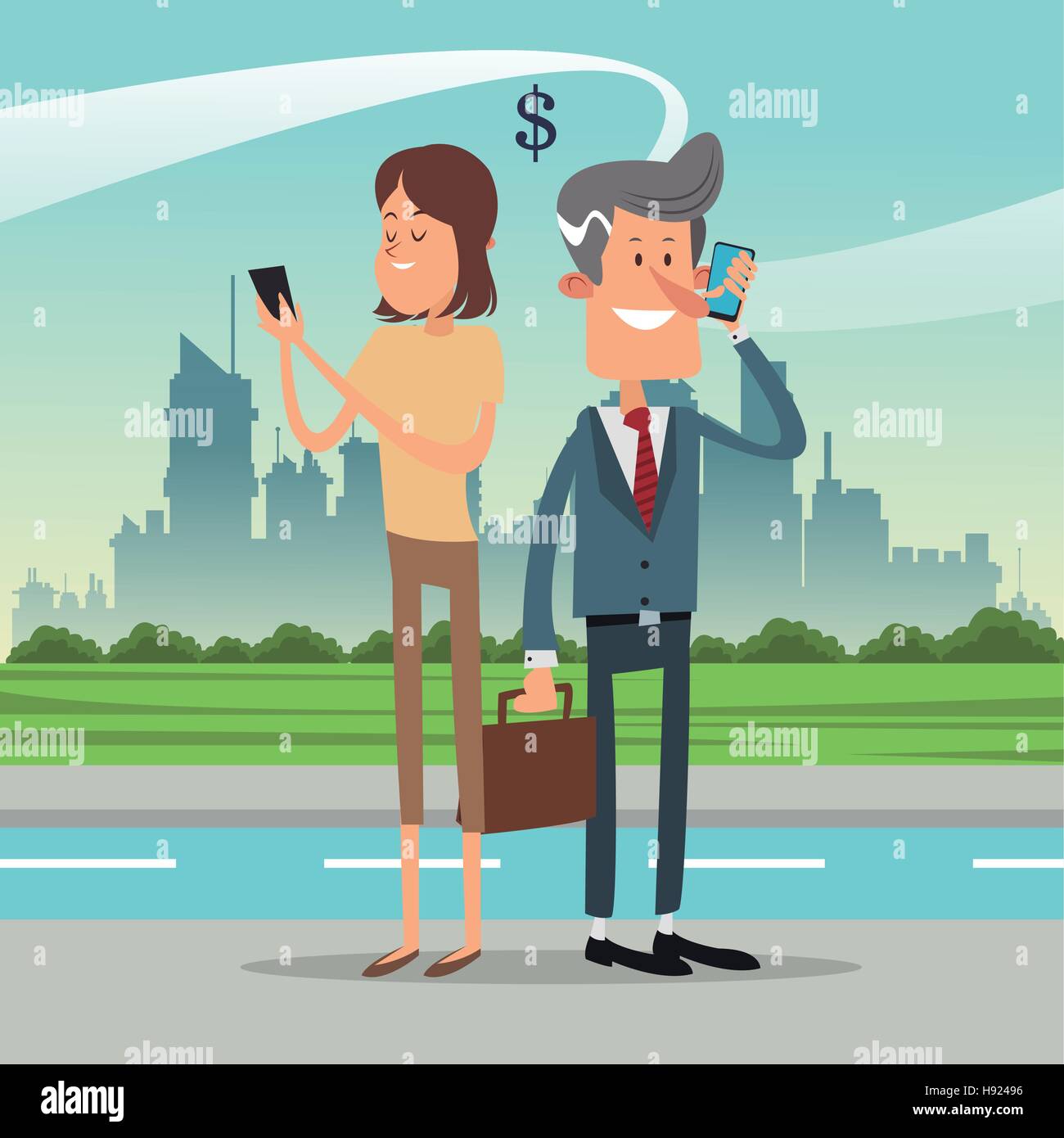 Cartoon and mobile lifestyle design Stock Vector Image & Art - Alamy