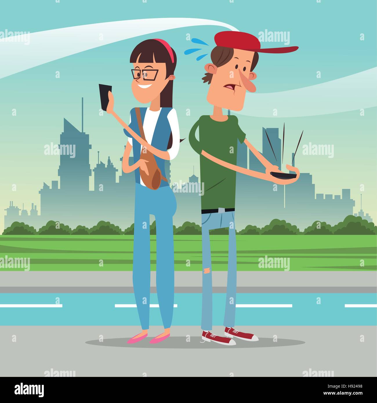 Cartoon and mobile lifestyle design Stock Vector Image & Art - Alamy