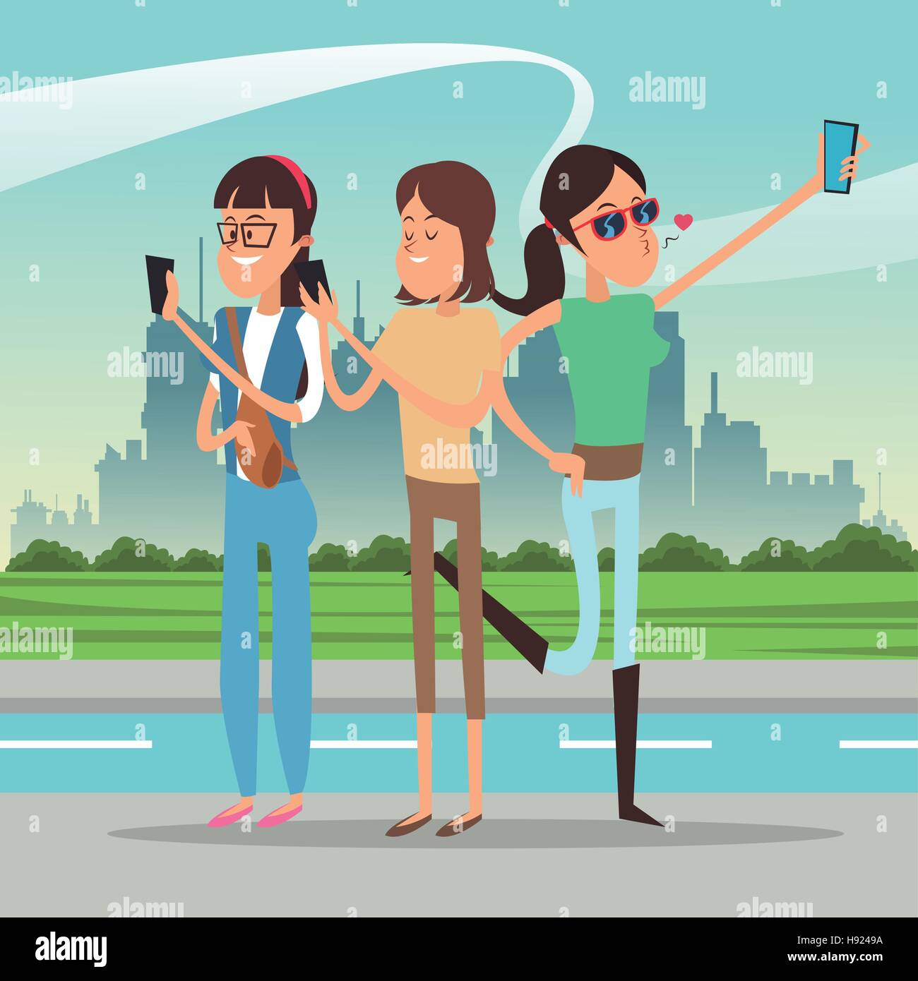 Cartoon and mobile lifestyle design Stock Vector Image & Art - Alamy