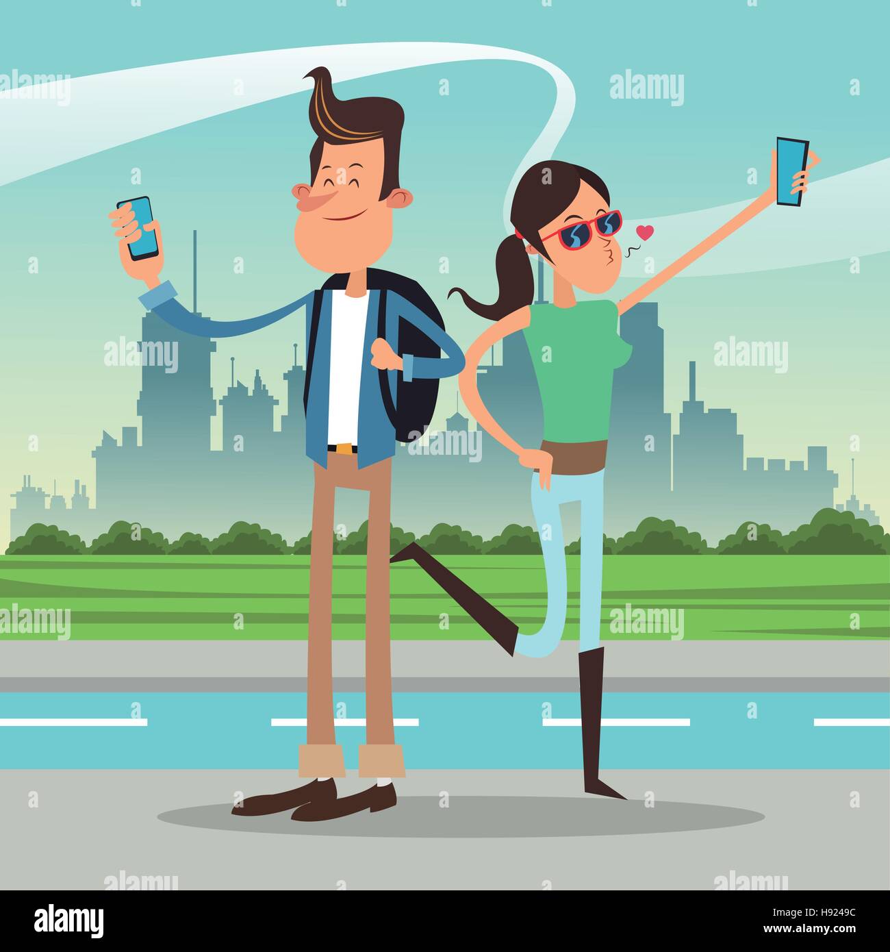 Cartoon and mobile lifestyle design Stock Vector Image & Art - Alamy