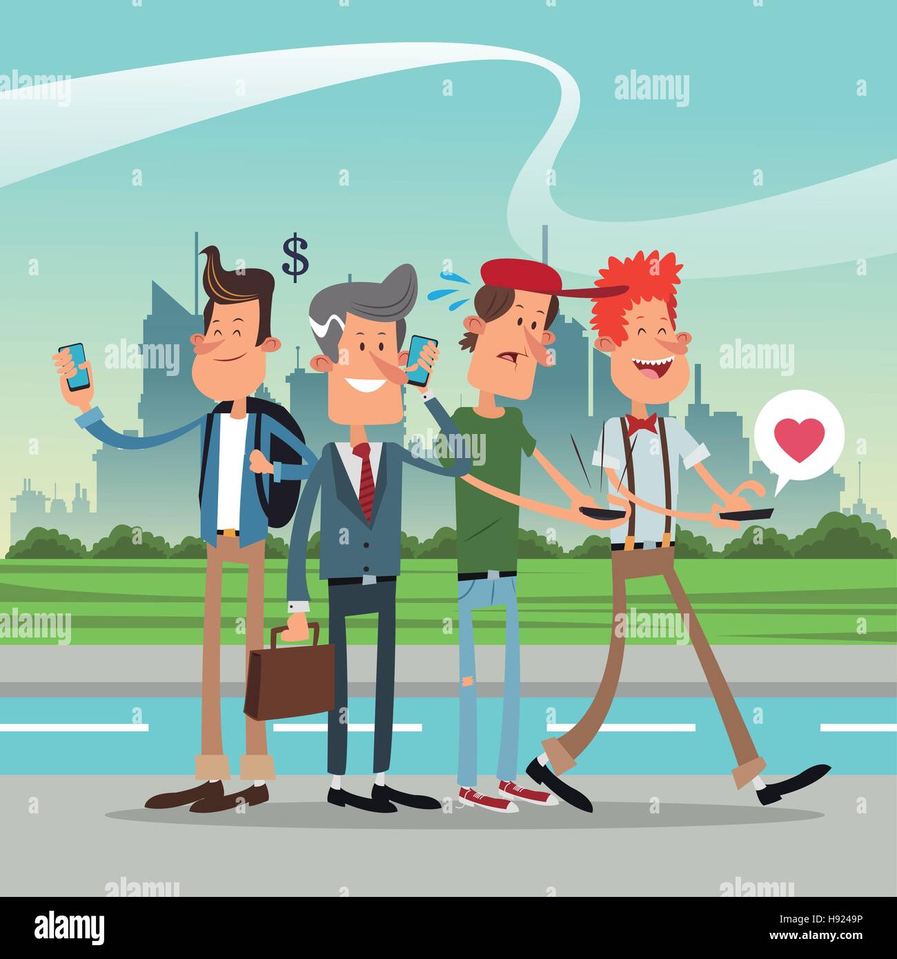 Cartoon and mobile lifestyle design Stock Vector Image & Art - Alamy