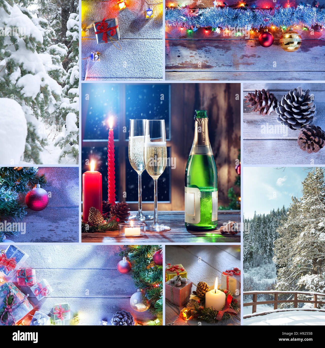 merry christmas and new year theme collage composed of different images ...