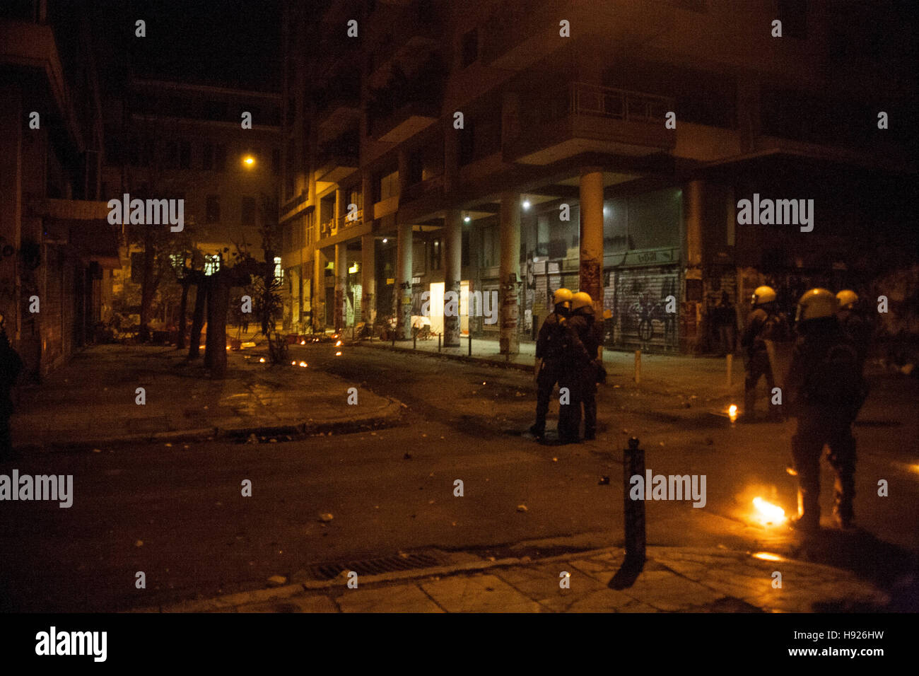 Athens, Greece. 17th Nov, 2016. Scuffles between riot police and anti ...