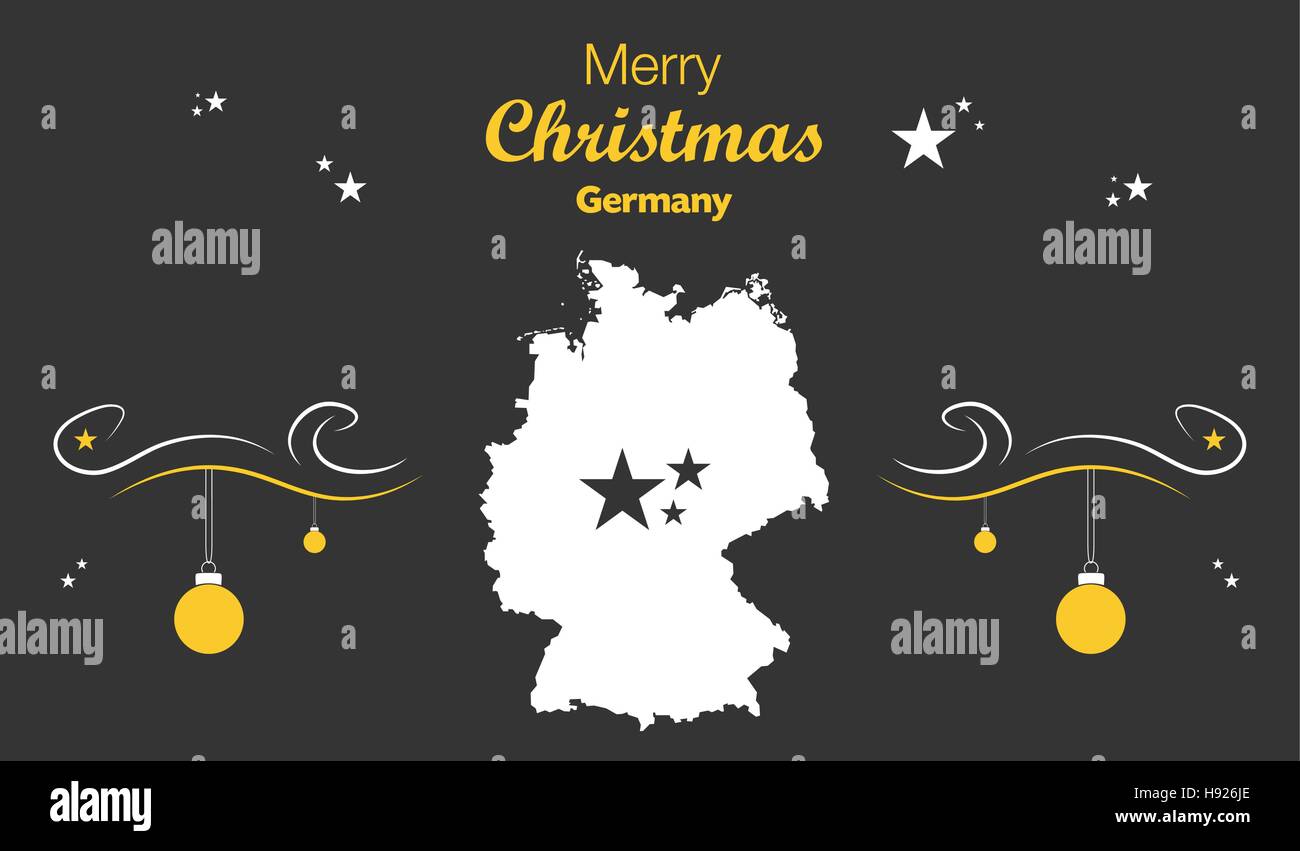 Merry Christmas illustration theme with map of Germany Stock Vector ...