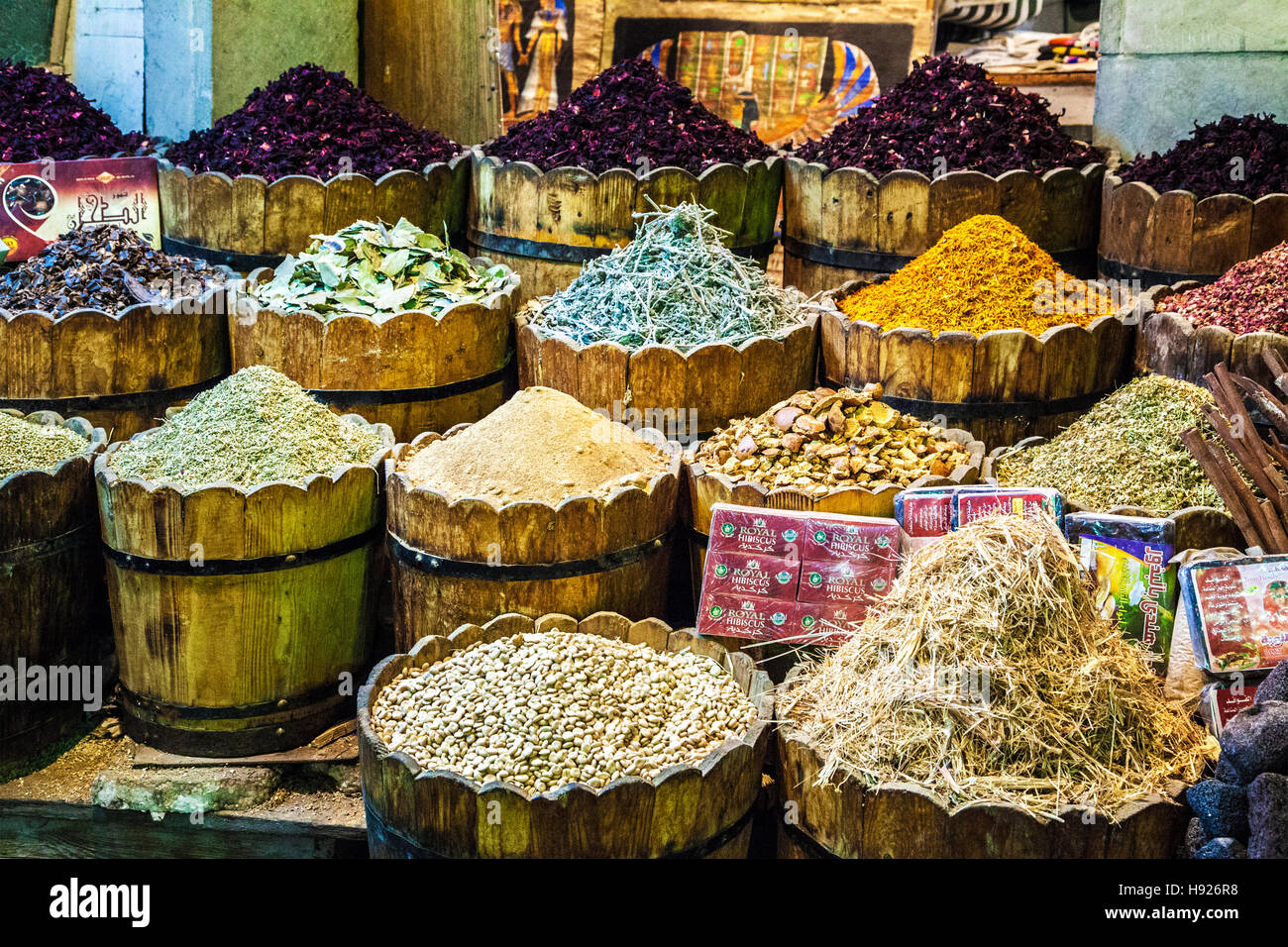 Spices stall in aswan souk hi-res stock photography and images - Alamy