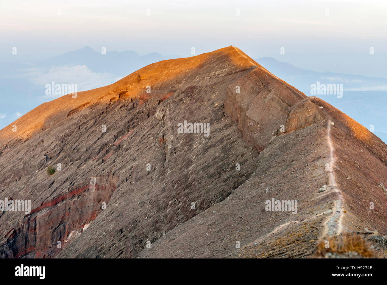 The hiking path on the summit of Gunung Agung the highest volcano on ...