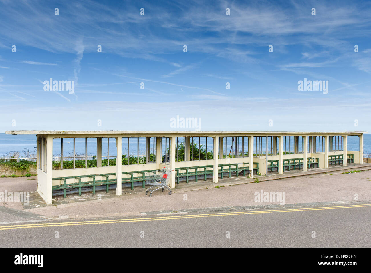 An empty bus shelter in Margate in Kent Stock Photo - Alamy