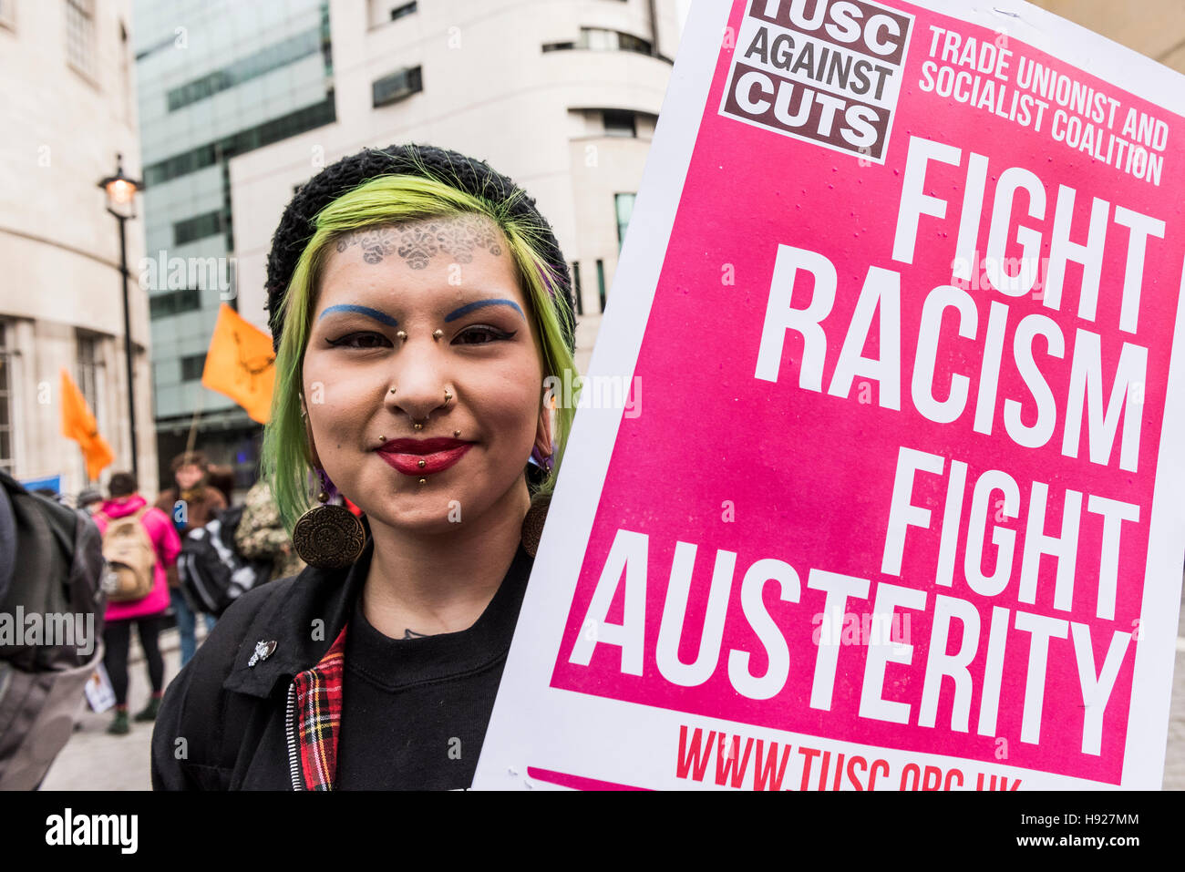 Protesters at the Stand Up To RacismÂ national demonstration against ...