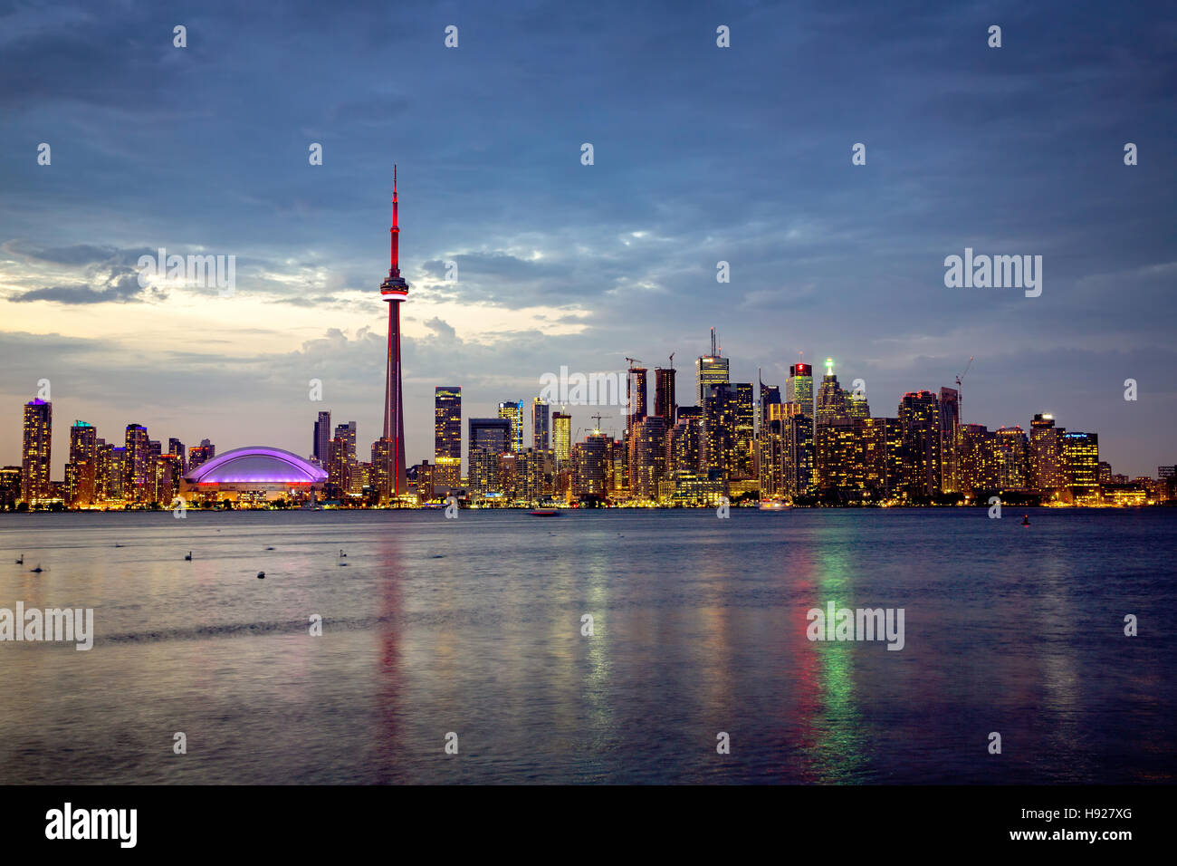 The Toronto skyline in the evening light from Toronto Island Stock ...