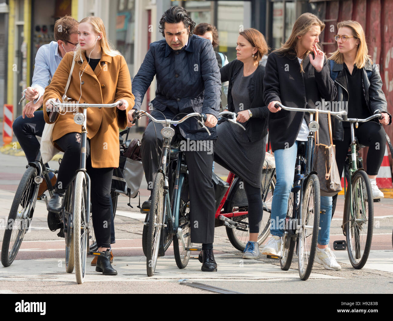 Cyclists in Amsterdam Stock Photo - Alamy