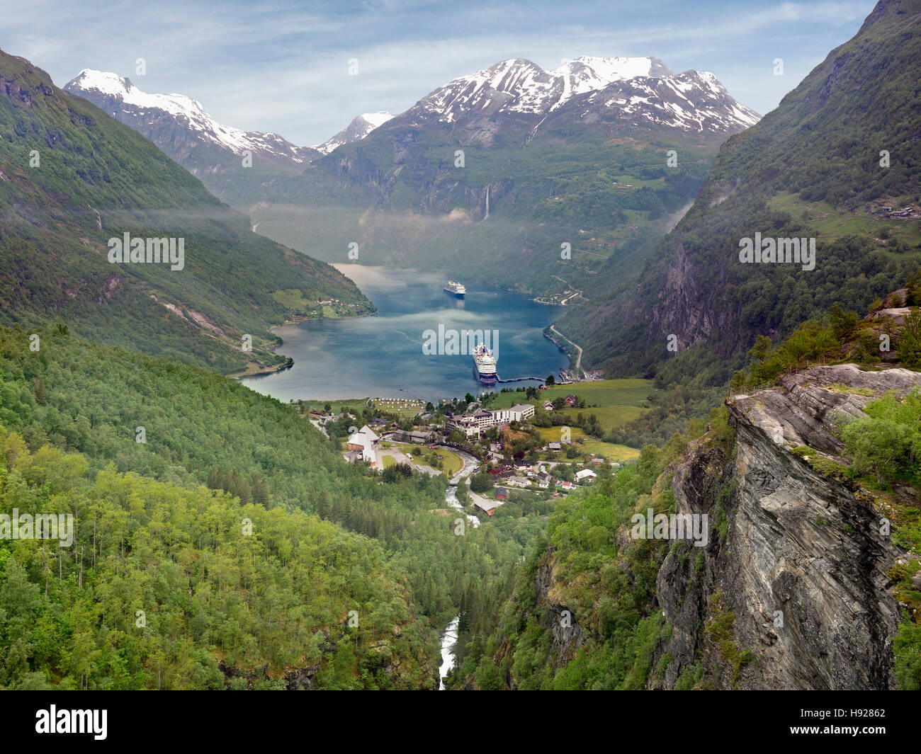 The magnificent Geiranger Fjord in the Sunnmore region of More og ...