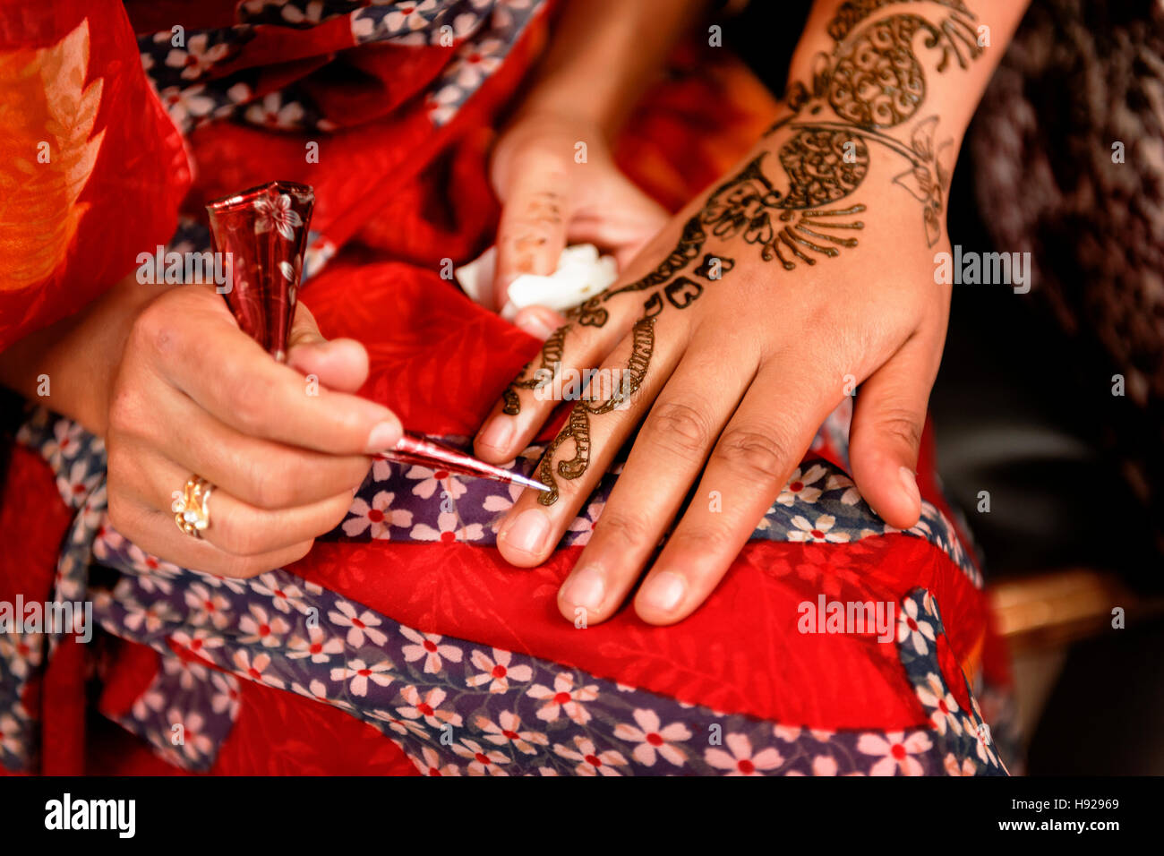 Getting Henna done in Udaipur Stock Photo - Alamy