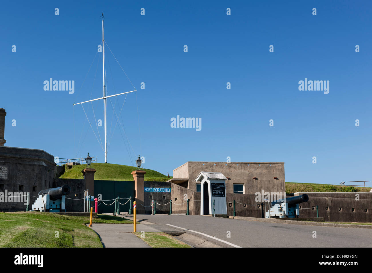 The entrance gates of Fort Scratchley at Newcastle in Australia Stock ...