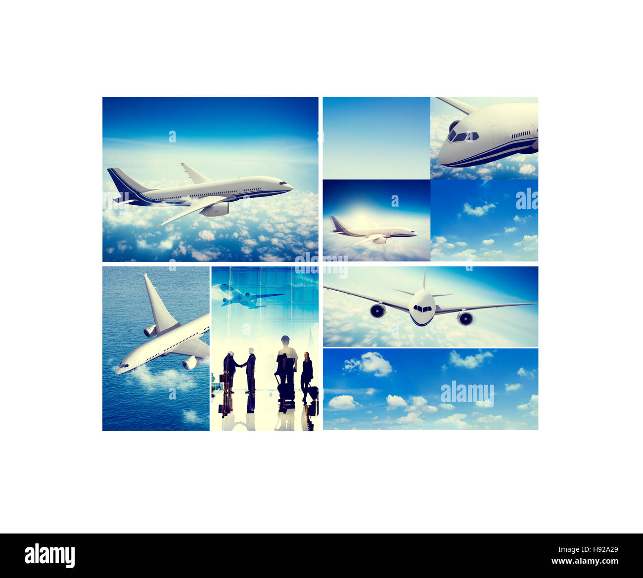 Airplane Skyline Horizon Flight Cloud Concept Stock Photo - Alamy