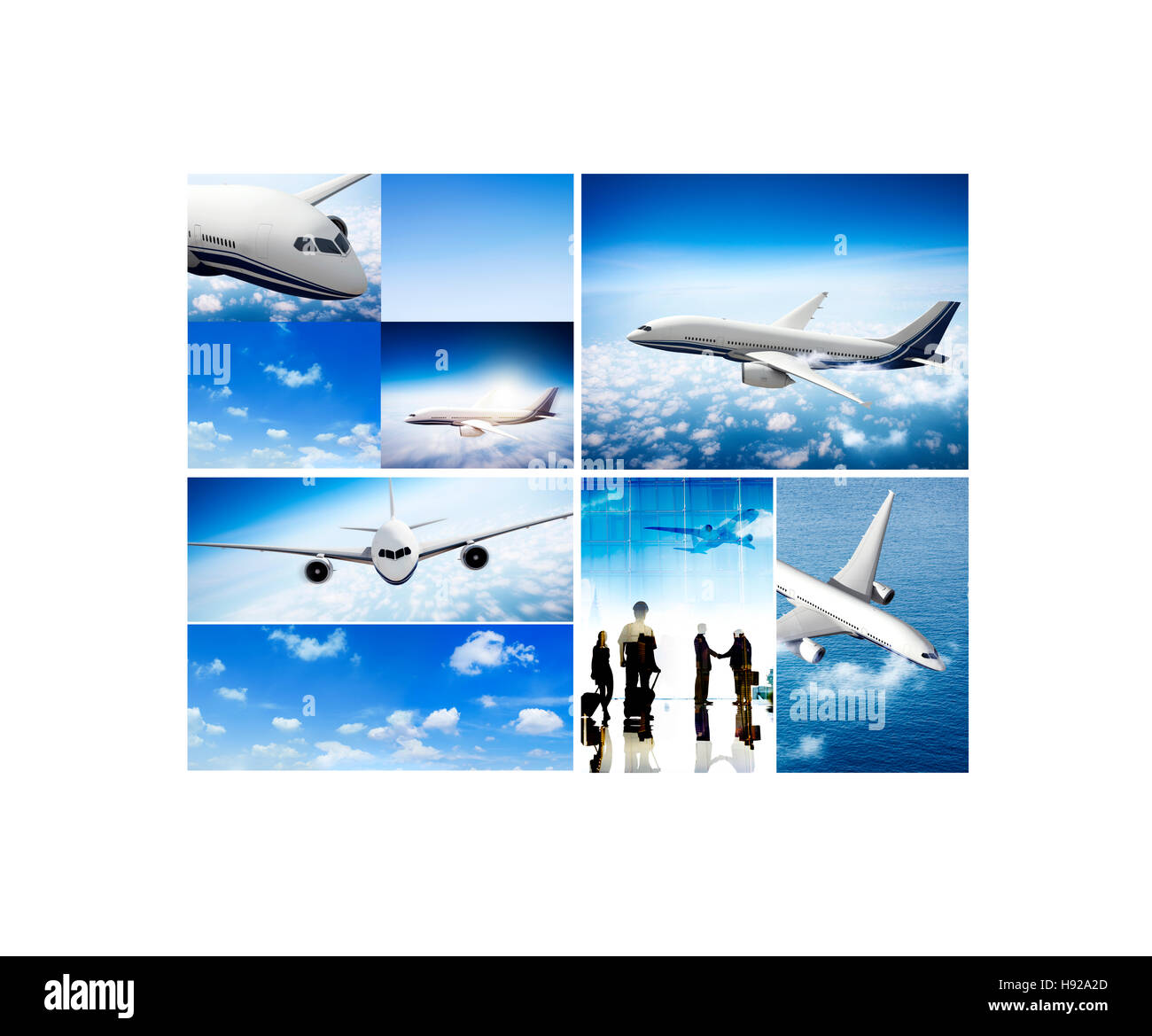 Airplane Skyline Horizon Flight Cloud Concept Stock Photo - Alamy