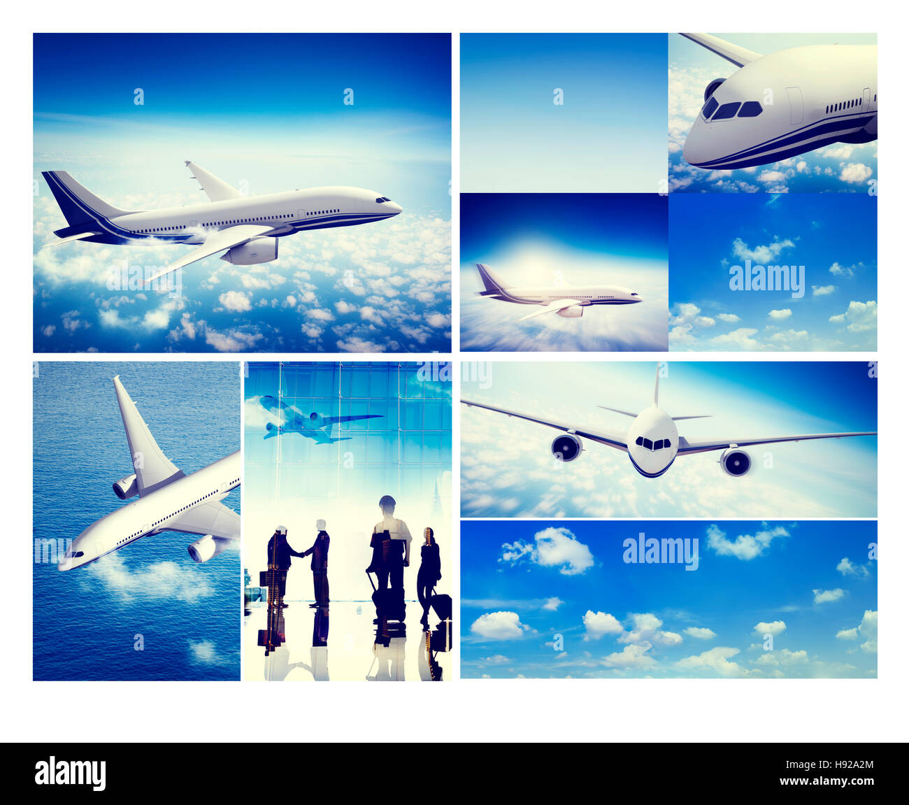 Airplane Skyline Horizon Flight Cloud Concept Stock Photo - Alamy