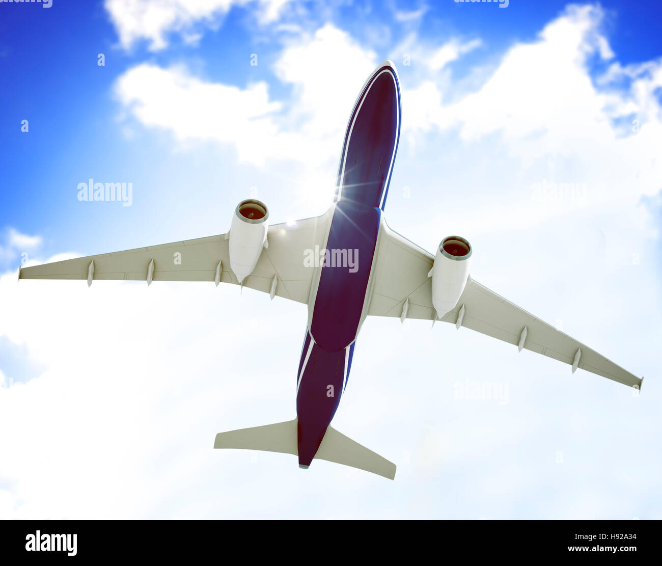 Airplane Skyline Horizon Flight Cloud Concept Stock Photo - Alamy