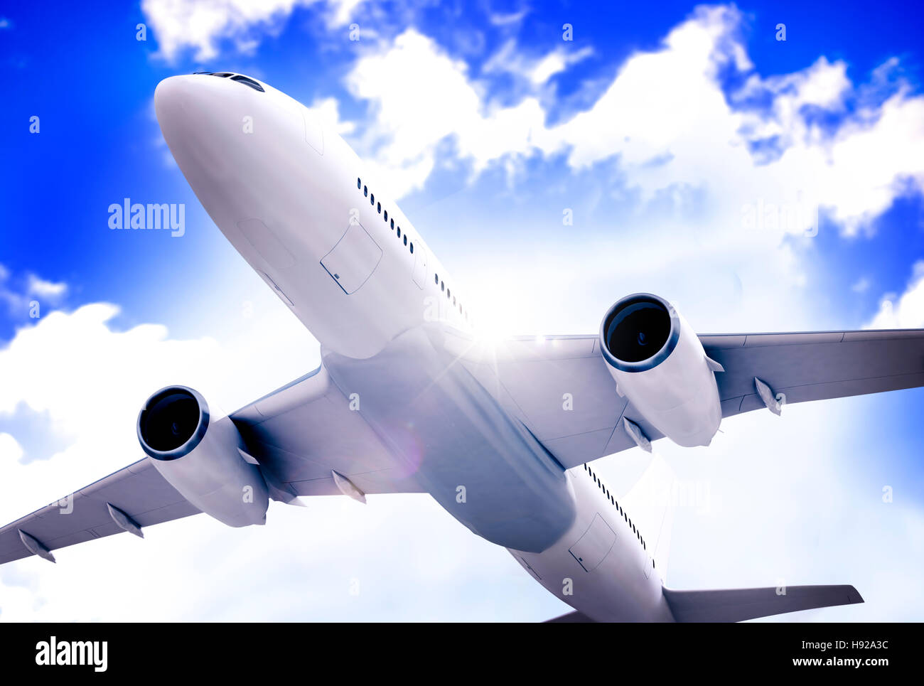 Airplane Plane Flying Aircraft Transportation Travel Stock Photo - Alamy