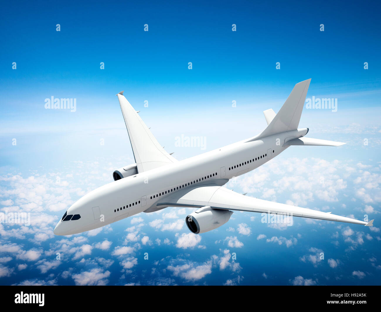 Airplane Skyline Horizon Flight Cloud Concept Stock Photo - Alamy