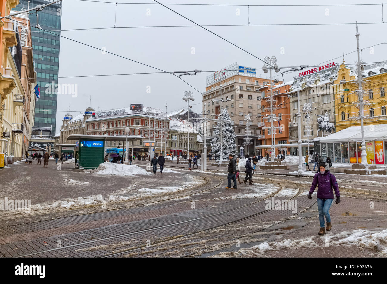 Ban Jelacic square, Zagreb Stock Photo - Alamy Ban Jelacic square, Zagreb Stock Photo - Alamy