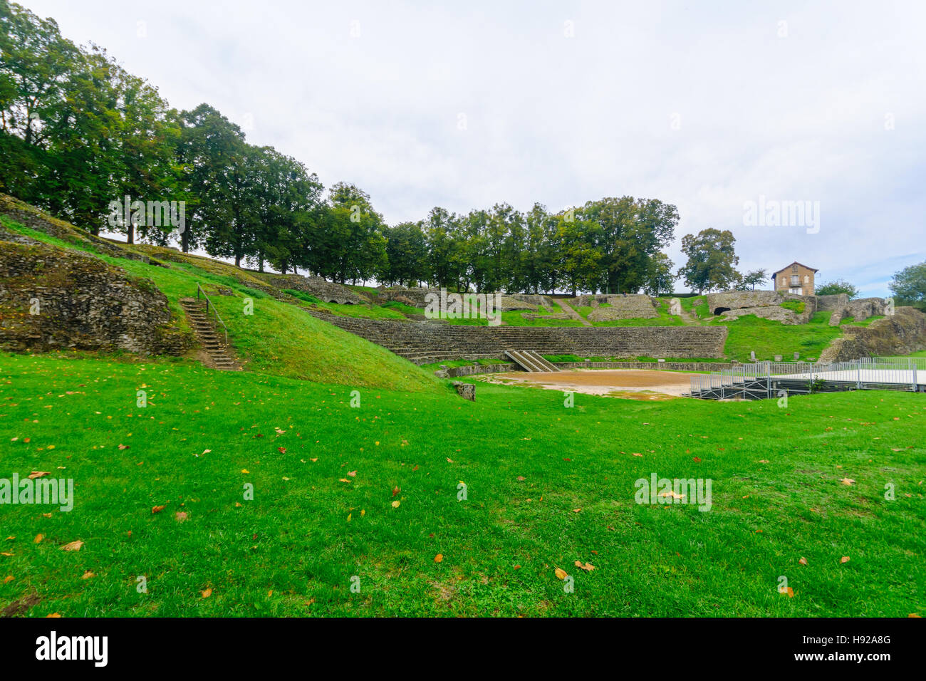 The roman theater remains in Autun, Burgundy, France Stock Photo - Alamy