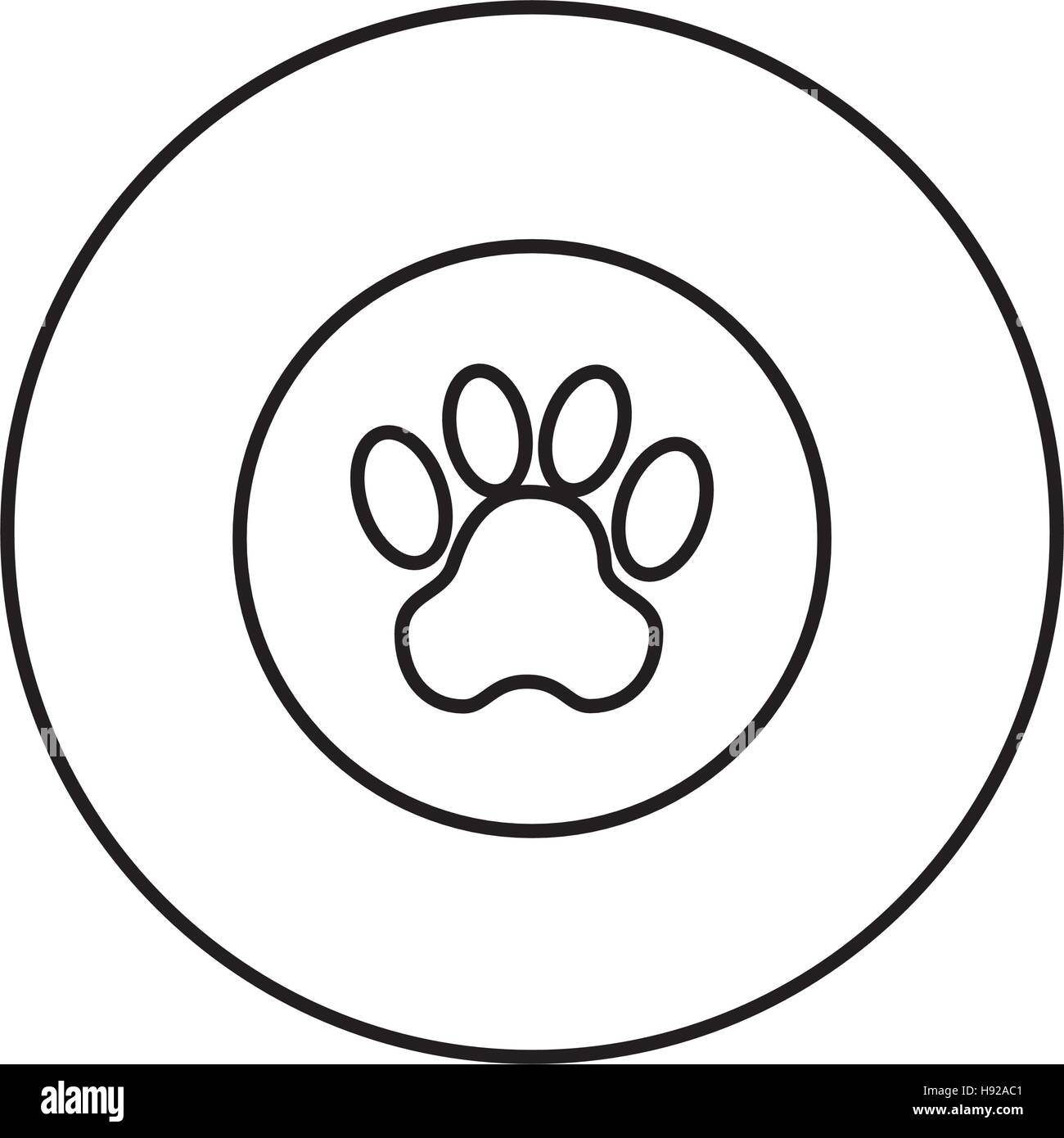 seal with animal footprint vector illustration design Stock Vector ...