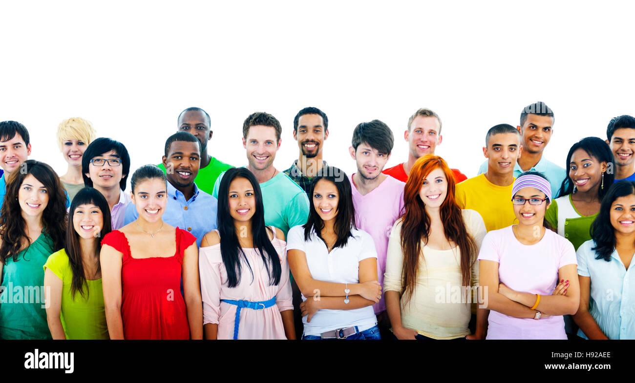 Studio Shot of Large Group of Young Adult Concept Stock Photo - Alamy