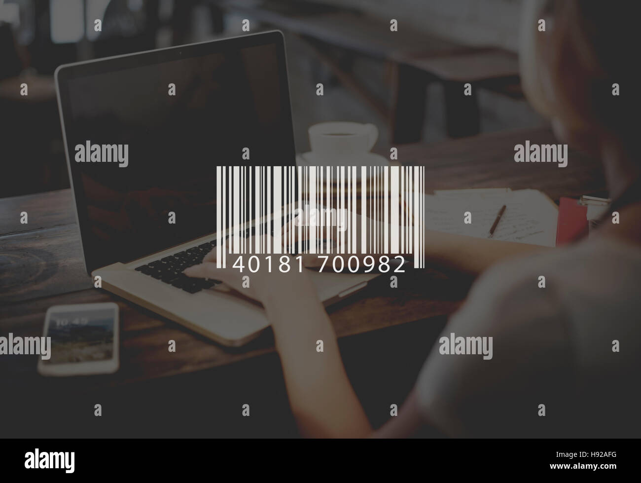 Bar Code Scanning Inventory Logistics Production Concept Stock Photo ...