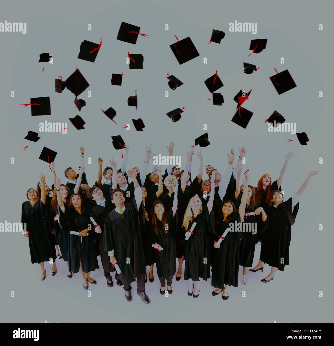 Graduation University Teenagers Students Success Concept Stock Photo ...