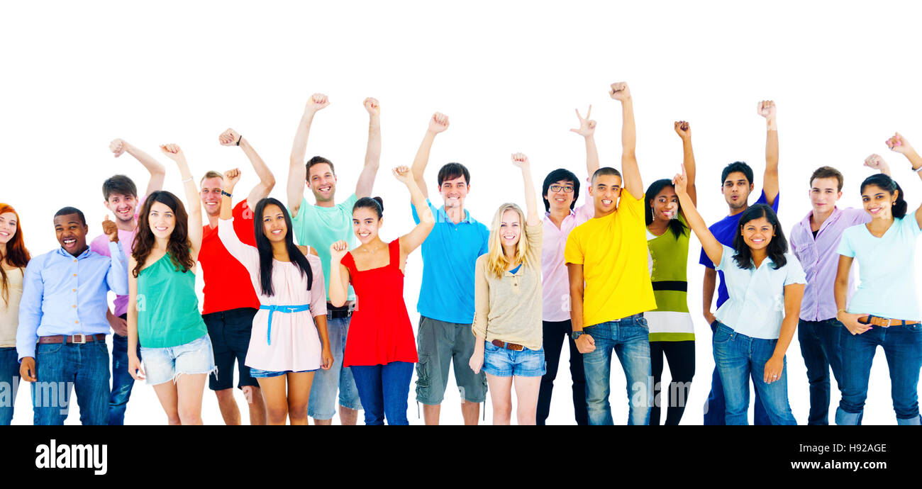 Success People Youth Culture Together Students Cheerful Concept Stock ...