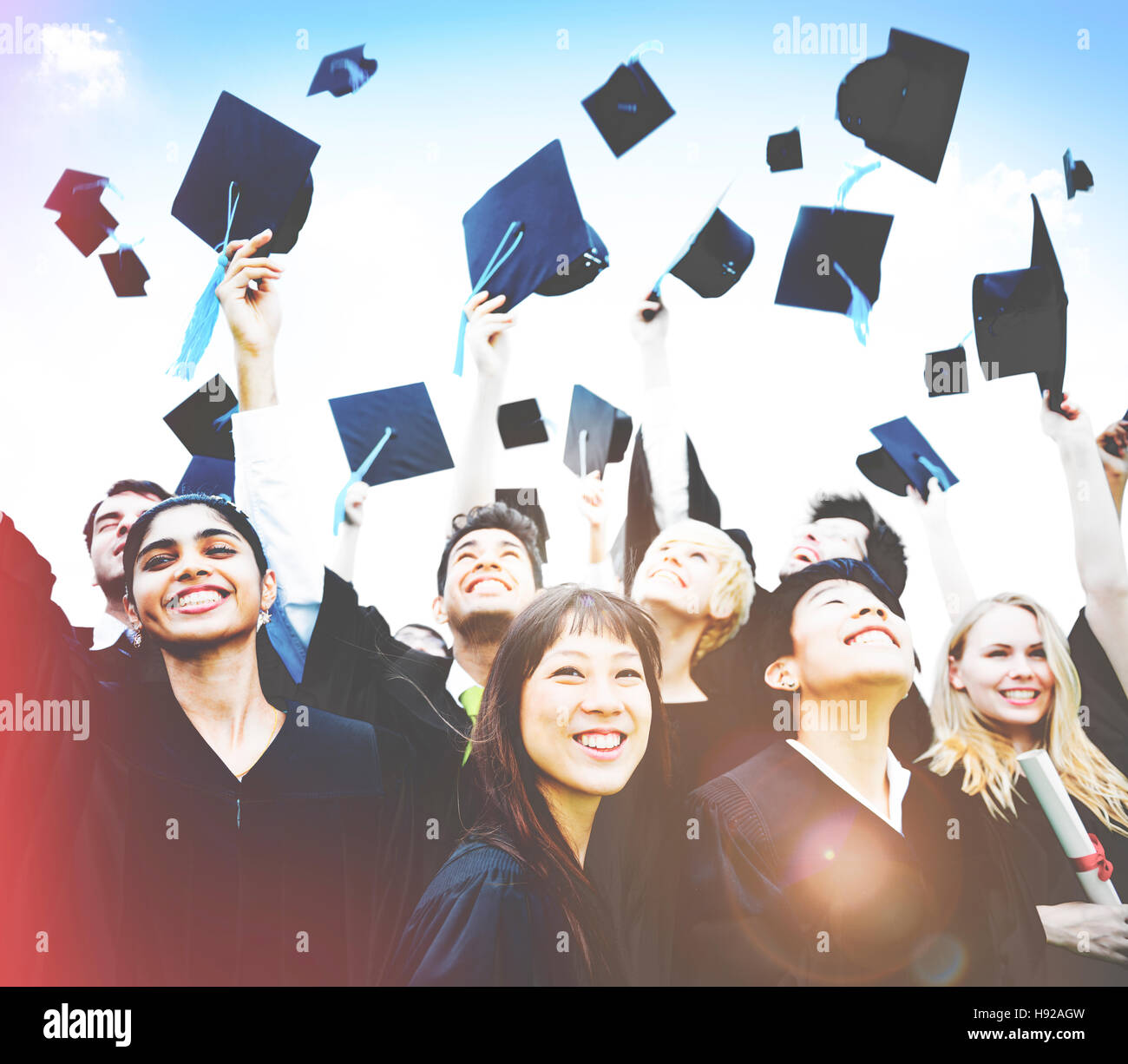 Education concept blue graduation hi-res stock photography and images ...