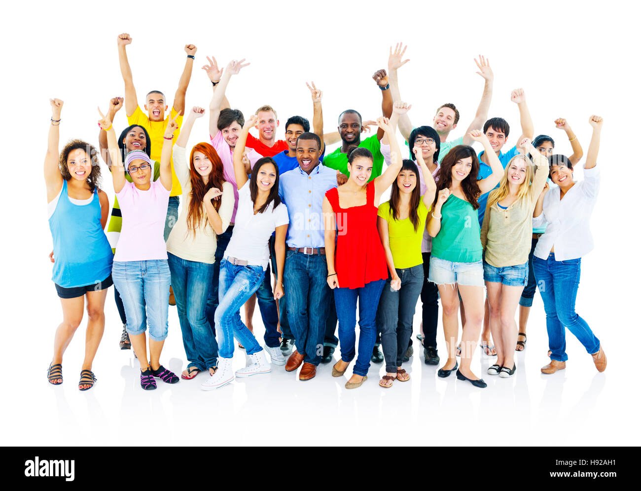 Portrait cheerful casual group young Cut Out Stock Images & Pictures ...