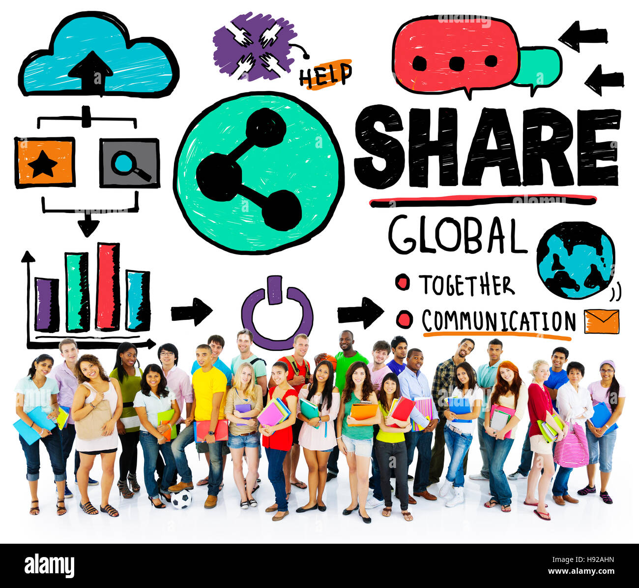 Share Social Media Connection Social Networking Communication Concept ...