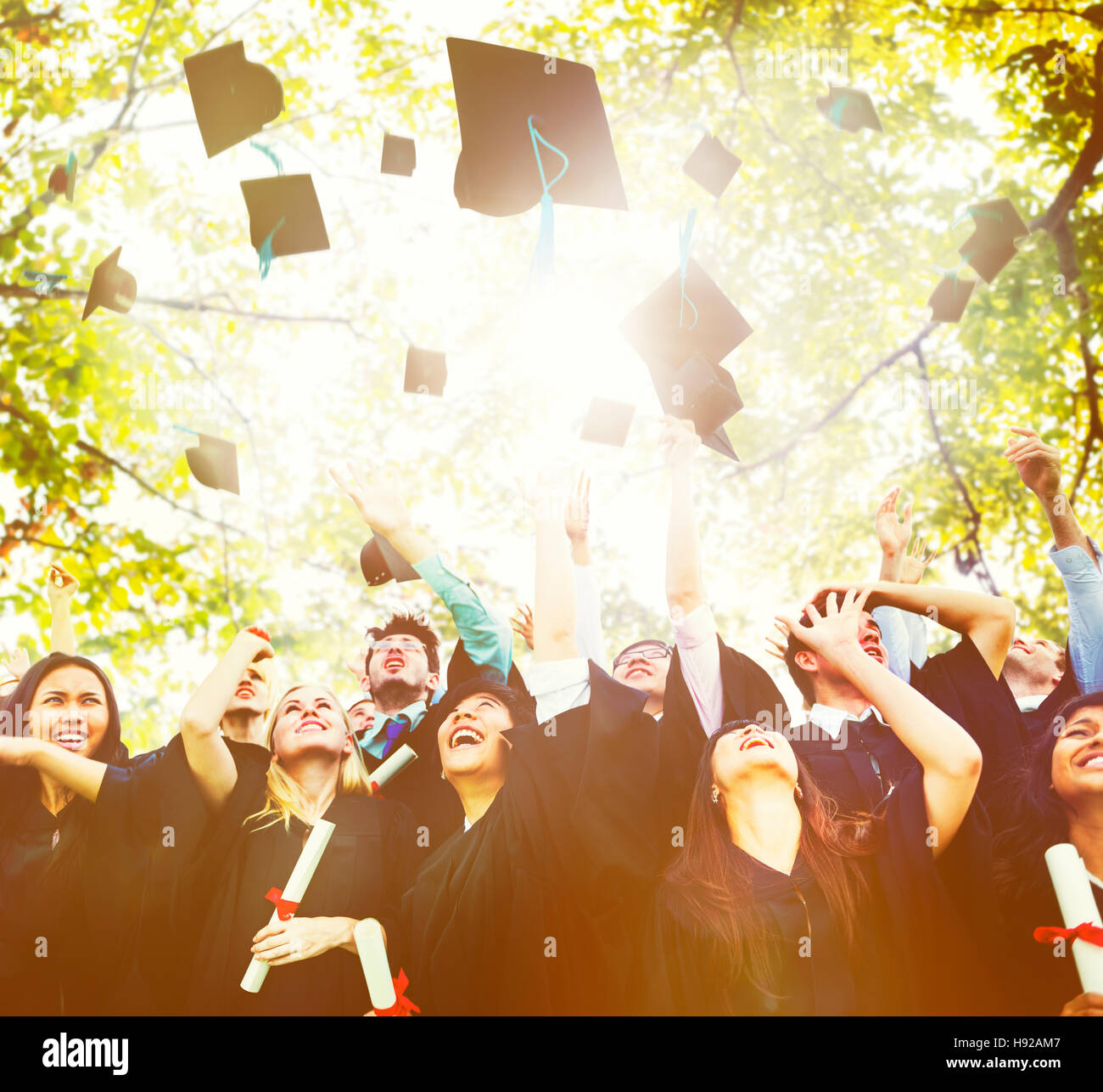 Diversity Students Graduation Success Celebration Concept Stock Photo ...