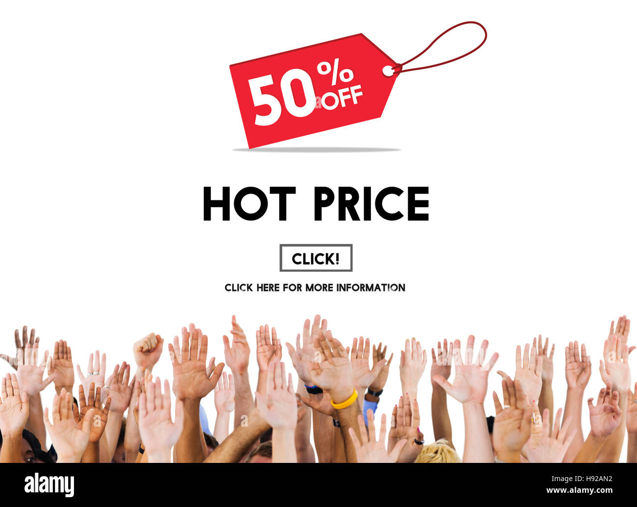 Hot Price Big Sale Deduction Advertisement Retail Concept Stock Photo ...