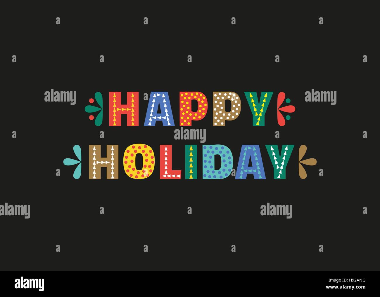 Happy Holiday cute fancy colorful letters Stock Vector Image & Art - Alamy