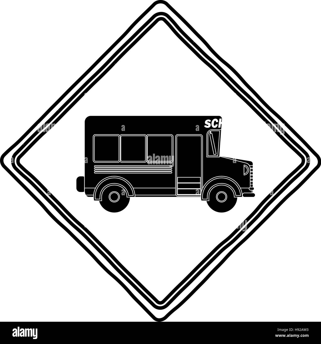 Isolated school bus road sign design Stock Vector Image & Art - Alamy