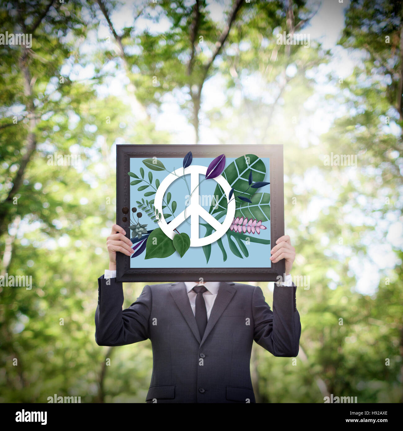 Retro peace sign hippie hi-res stock photography and images - Alamy