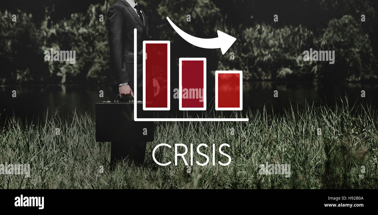 Recession Decrease Business Barchart Concept Stock Photo - Alamy