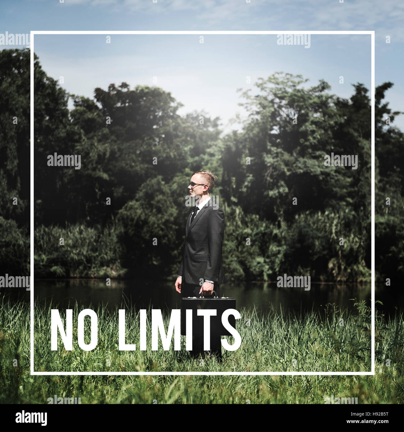 Businessman Working Outdoors Suit Alone Concept Stock Photo - Alamy