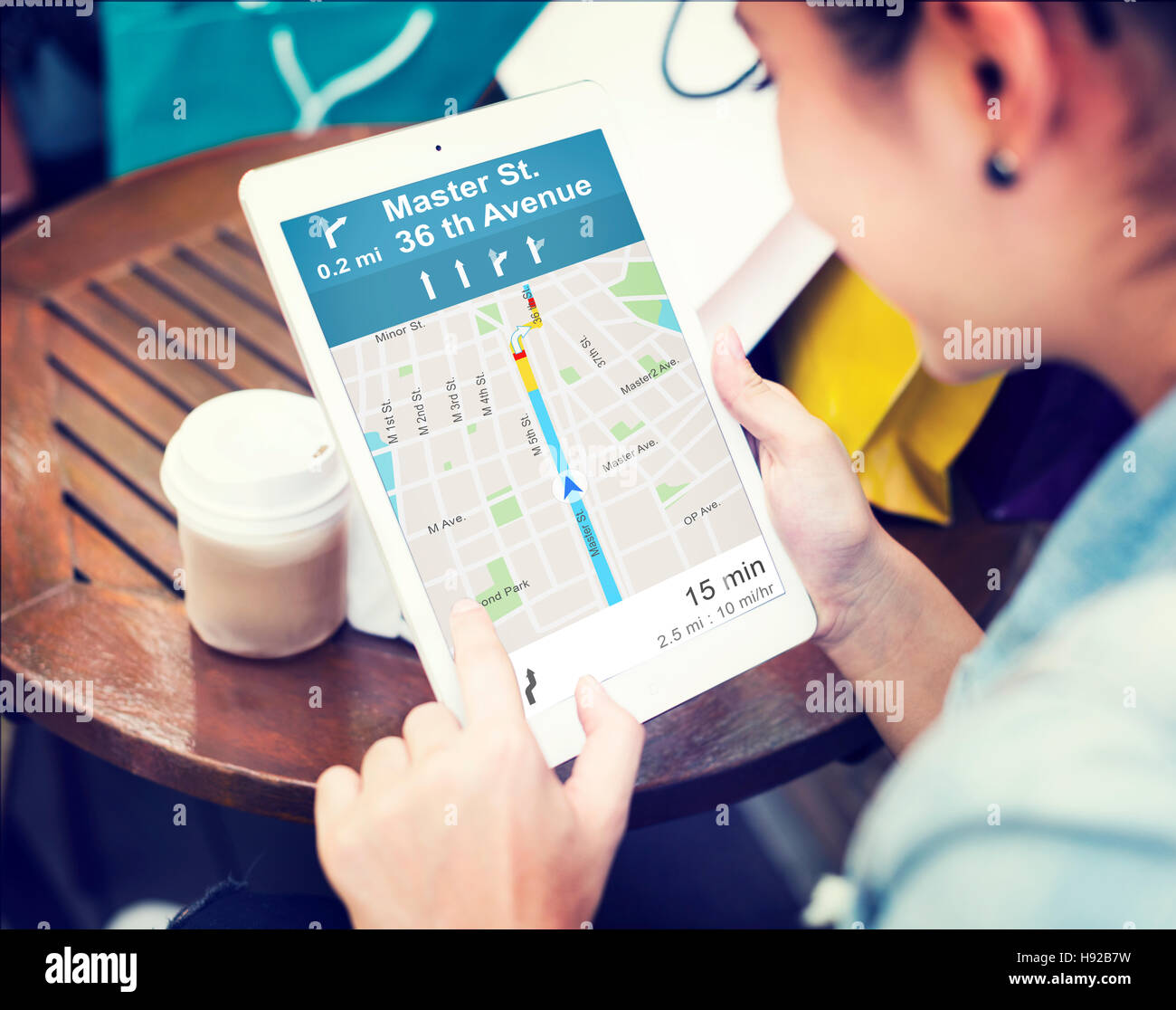 GPS Navigation Directions Location Map Concept Stock Photo - Alamy